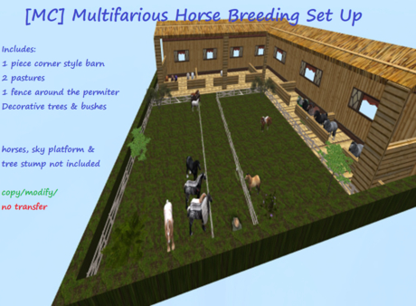 Second Life Marketplace - [MC] Multifarious Horse Breeding Set Up {Add Me}